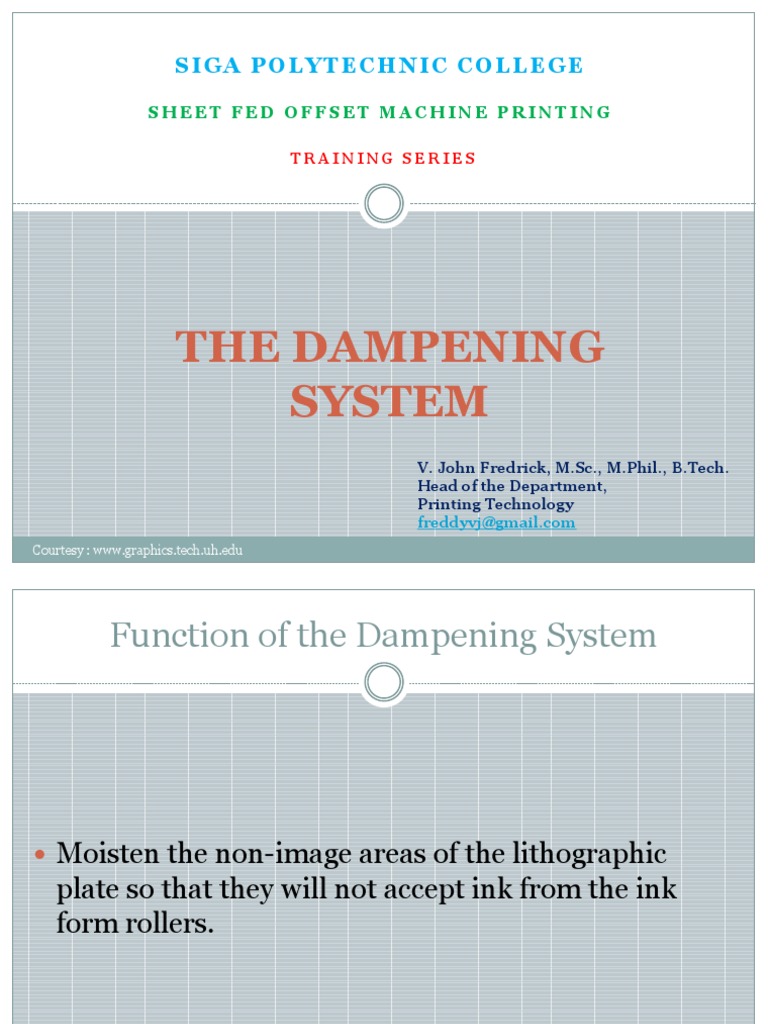 Understanding Offset Dampening Systems | PDF | Lithography | Ph