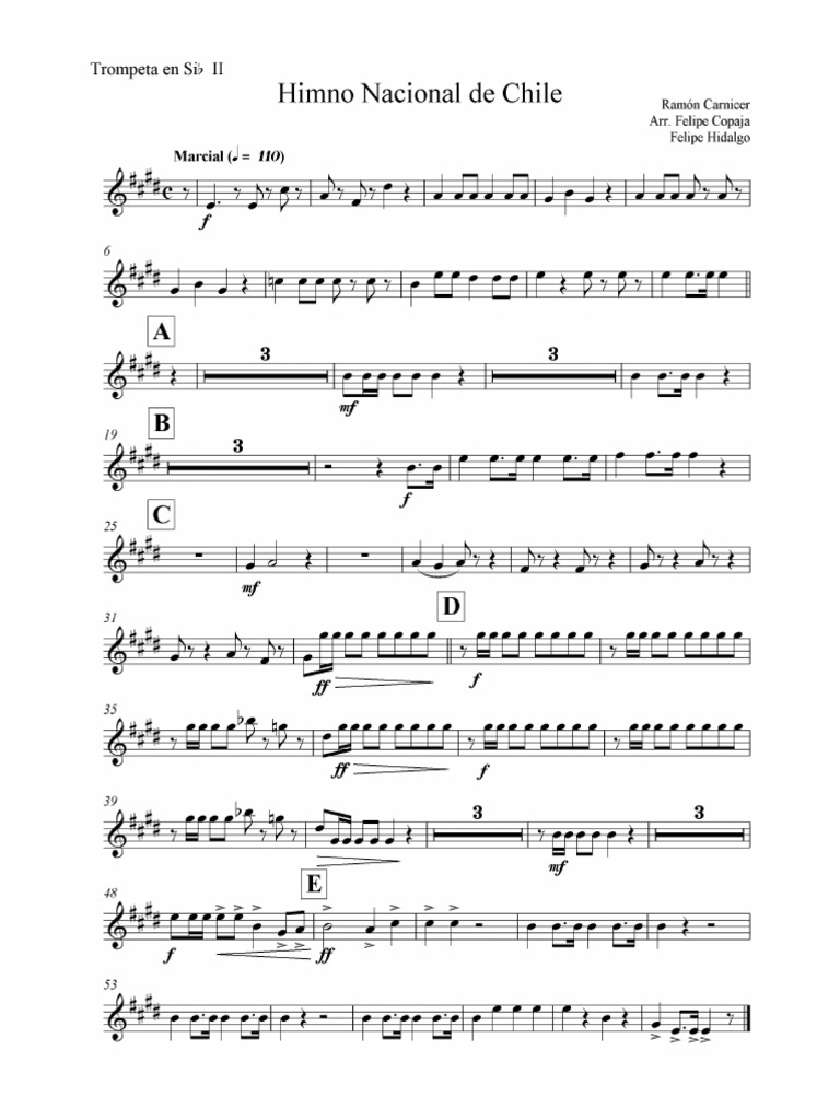Himno Chile Trompeta en Sib II | PDF