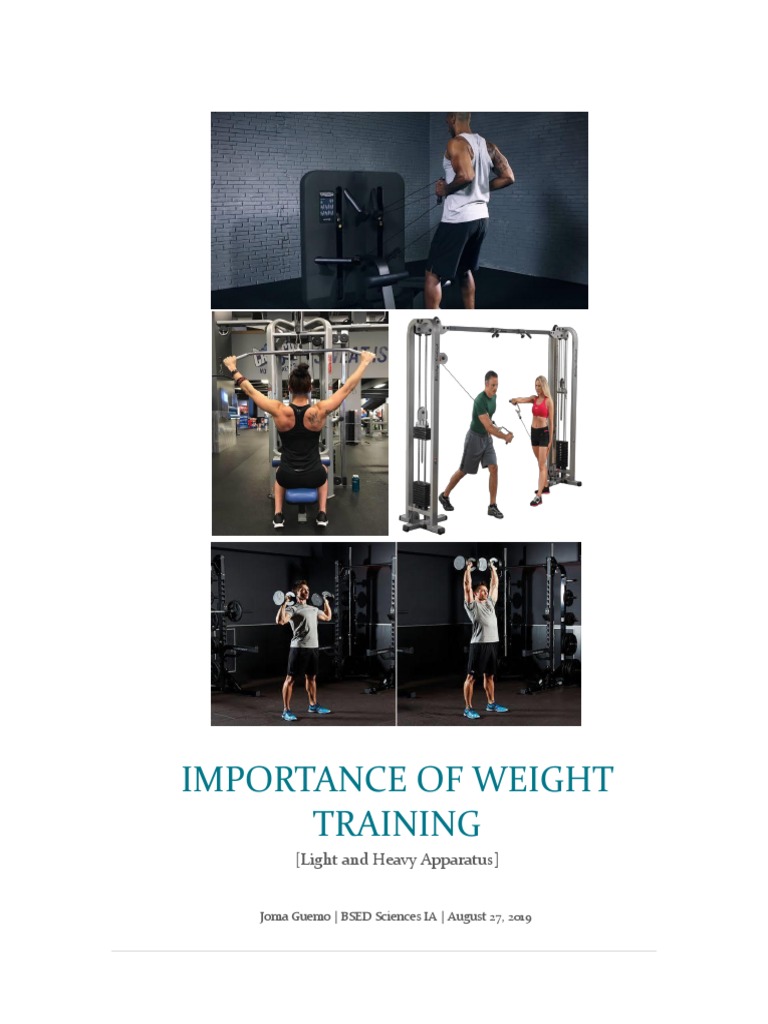 Importance of Weight Training: (Light and Heavy Apparatus) | PDF ...