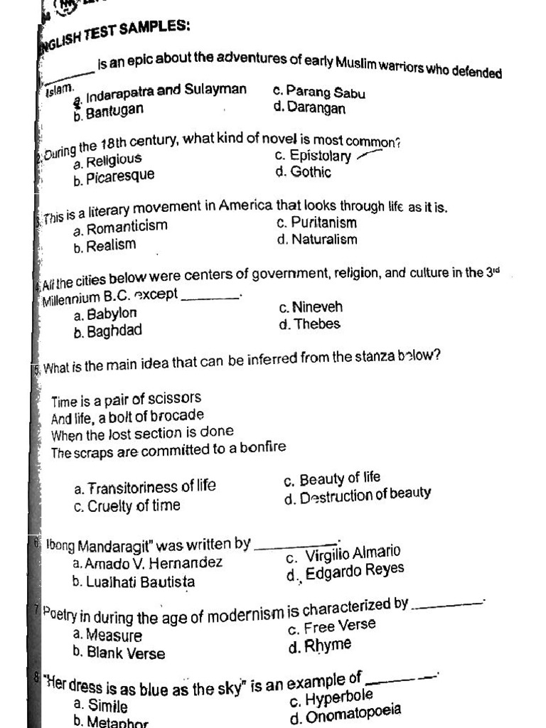 MET English LET Reviewer PDF | PDF