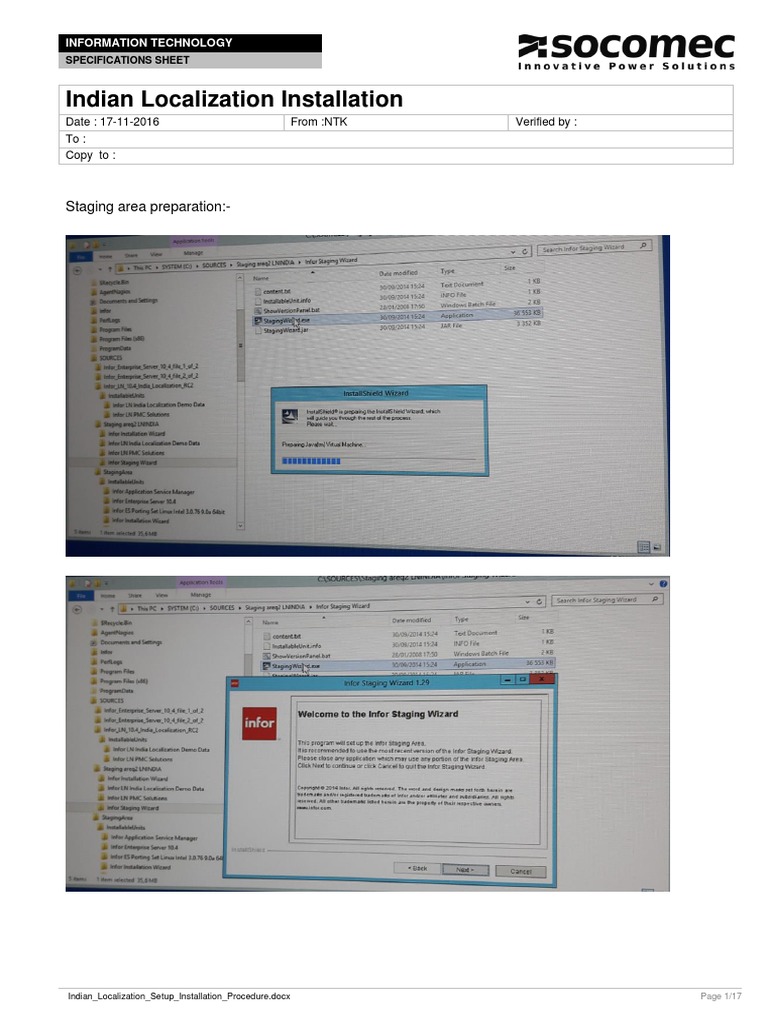 Indian Localization Installation: Staging Area Preparation | PDF ...