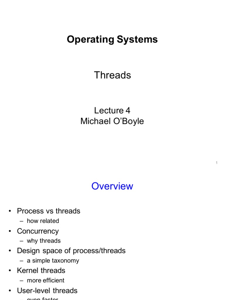Operating Systems Threads Pdf Thread Computing Kernel Operating System