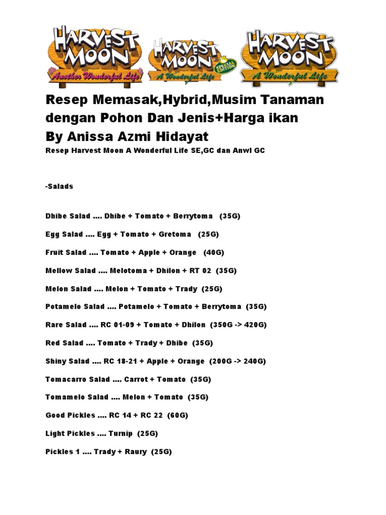 Resep Memasak HM AWL SE Anwl by Anissa Azmi Hidayat | PDF | Cakes | Tomato