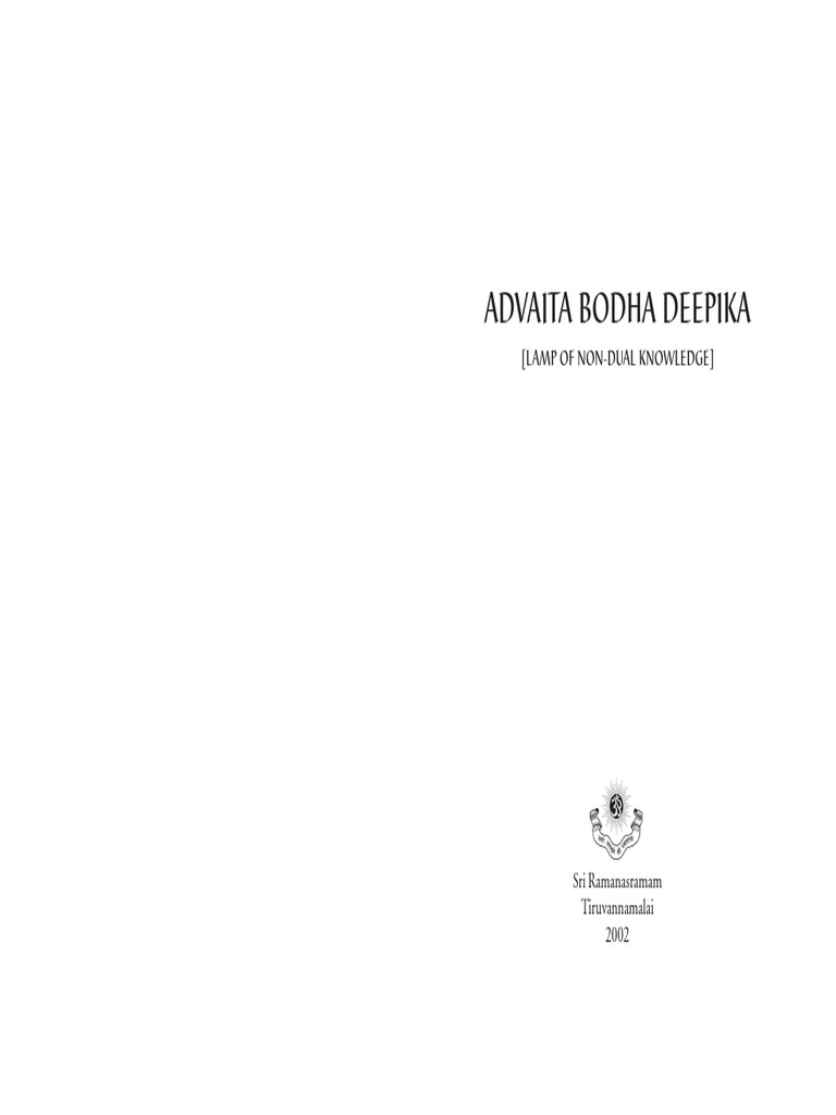 Advaitha Bodha Deepika | PDF | Advaita Vedanta | Ātman (Hinduism)