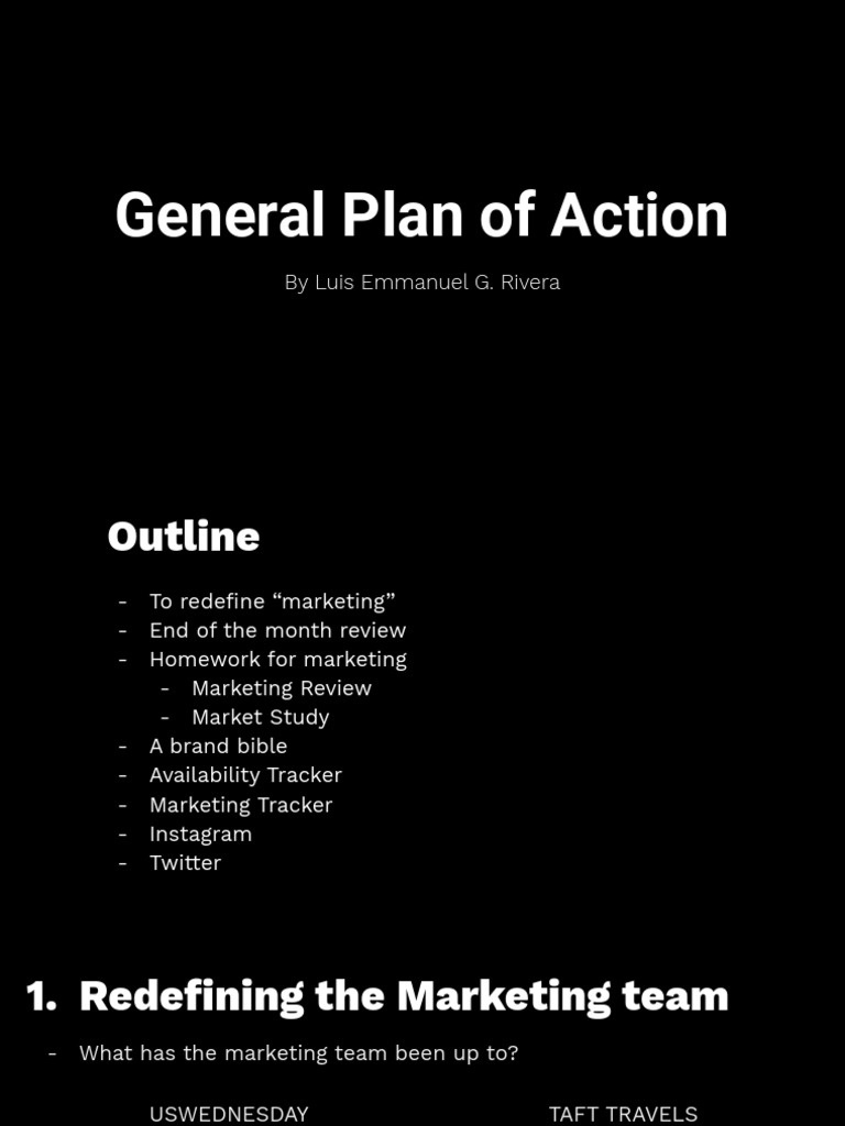 General Plan of Action | PDF | Brainstorming | Marketing