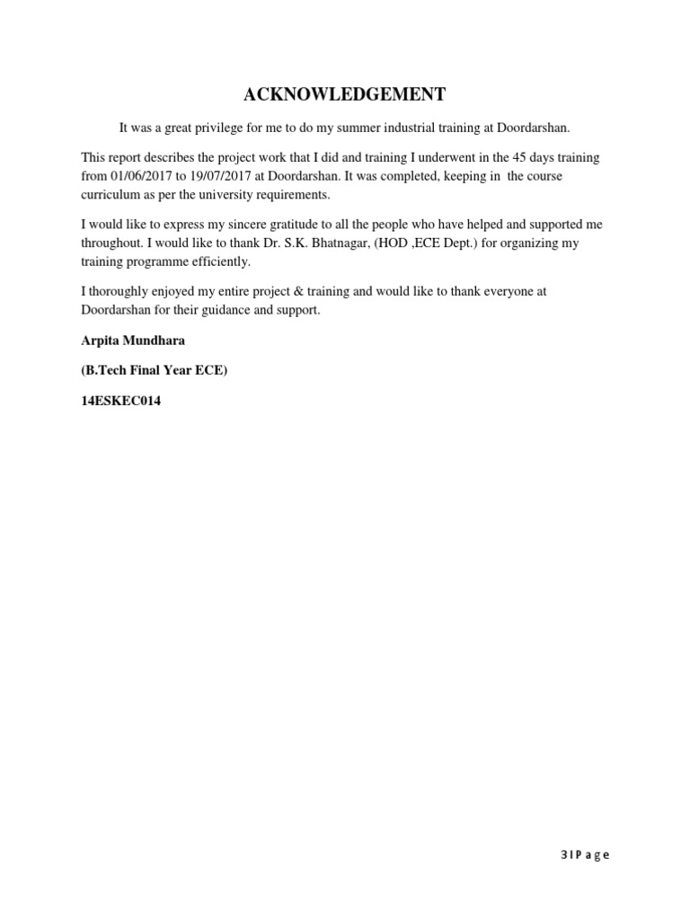 ACKNOWLEDGEMENT | PDF