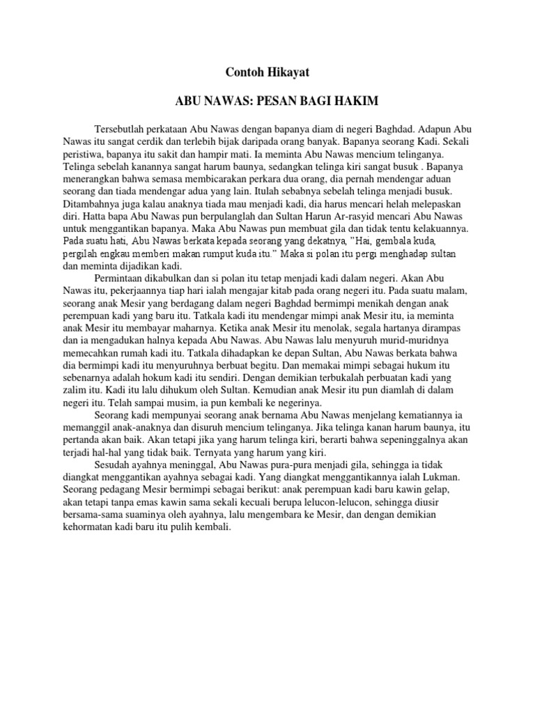 Contoh Hikayat | PDF