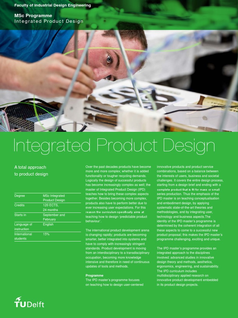 MSC Programme Integrated Product Design | PDF | Master's Degree ...