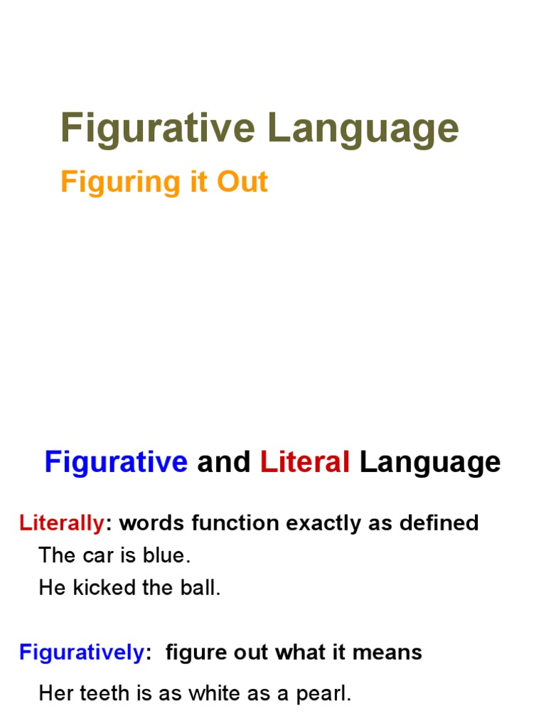 Figurative Language: Figuring It Out | PDF