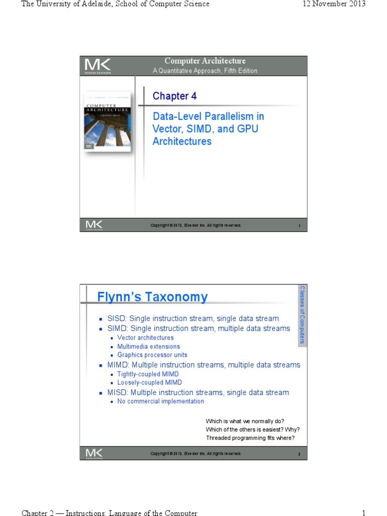 Flynn's Taxonomy: Data-Level Parallelism in Vector, SIMD, and GPU Architectures | PDF | Graphics ...