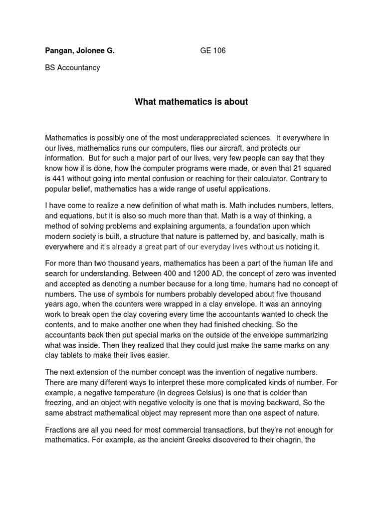What Is Mathematics | PDF | Numbers | Integer
