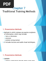 Chapter 7 Traditional Training Methods | PDF | Lecture | Behavioural ...