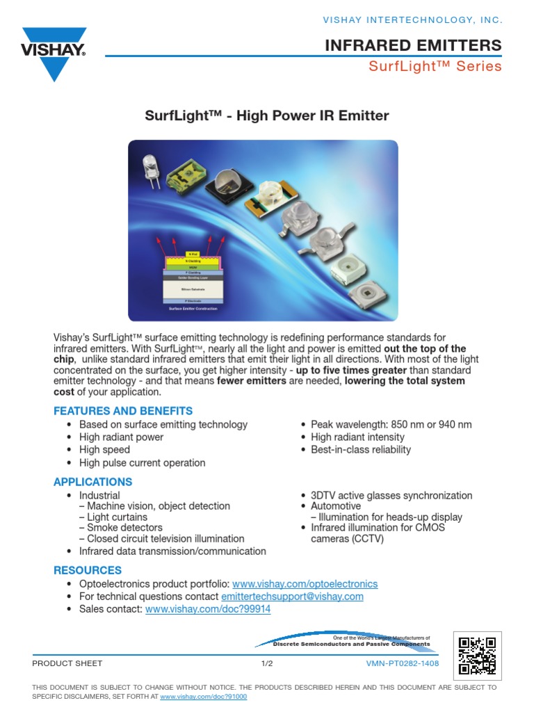 Surflight™ - High Power Ir Emitter: Infrared Emitters | PDF | Infrared ...