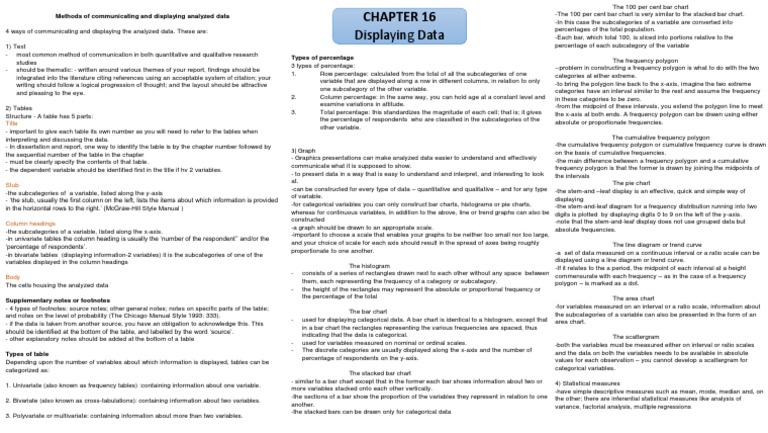 CHAPTER 16: Displaying Data | PDF | Teaching Mathematics | Statistical ...