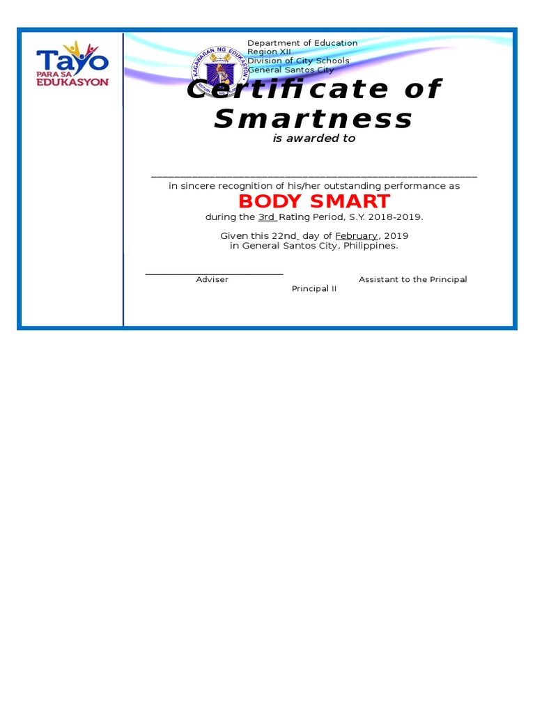 Body Smart Certificate | PDF
