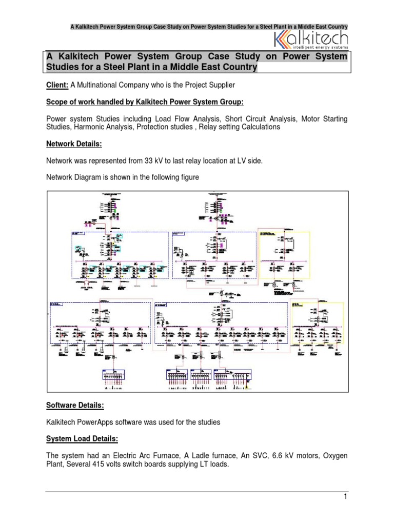 A Kalkitech Power System Group Case Study On Power System Studies For A ...