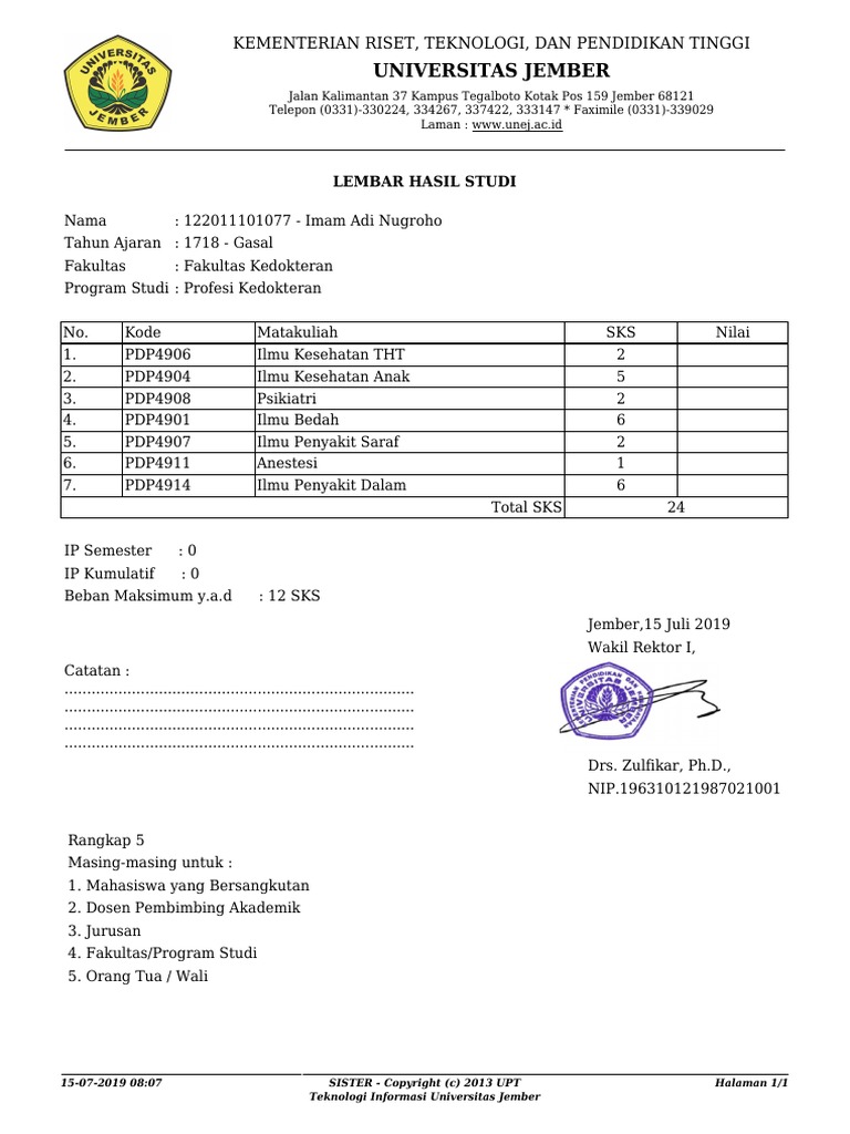 LHS Mahasiswa 1718 | PDF