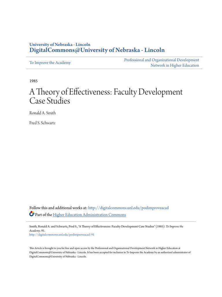 A Theory of Effectiveness: Faculty Development Case Studies ...