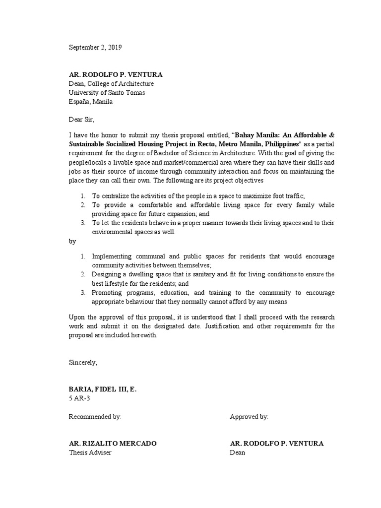 Thesis Letter 2 | PDF | Thesis | Academia