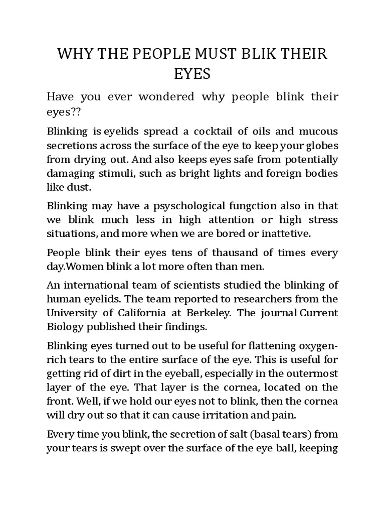 Why The People Must Blik Their Eyes | PDF