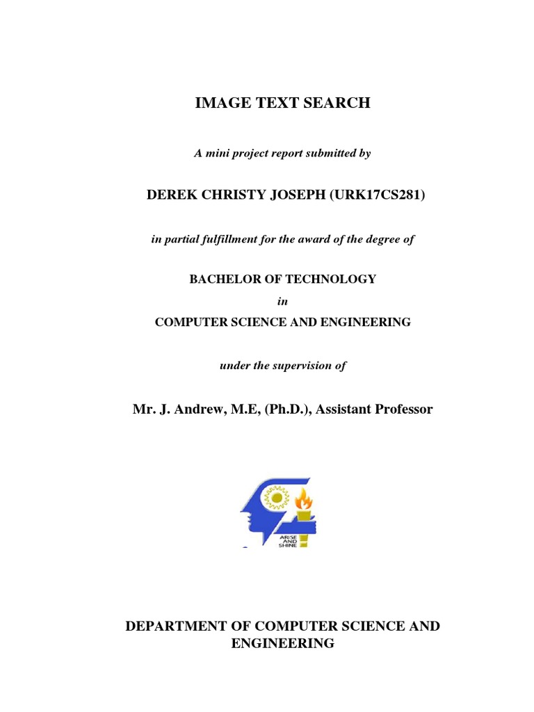 Mini Project Report Pdf Smartphone Optical Character Recognition