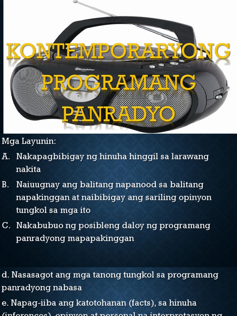 Kontemporaryong Programang Panradyo | PDF