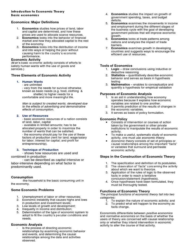 Economics Lesson | PDF | Microeconomics | Economics