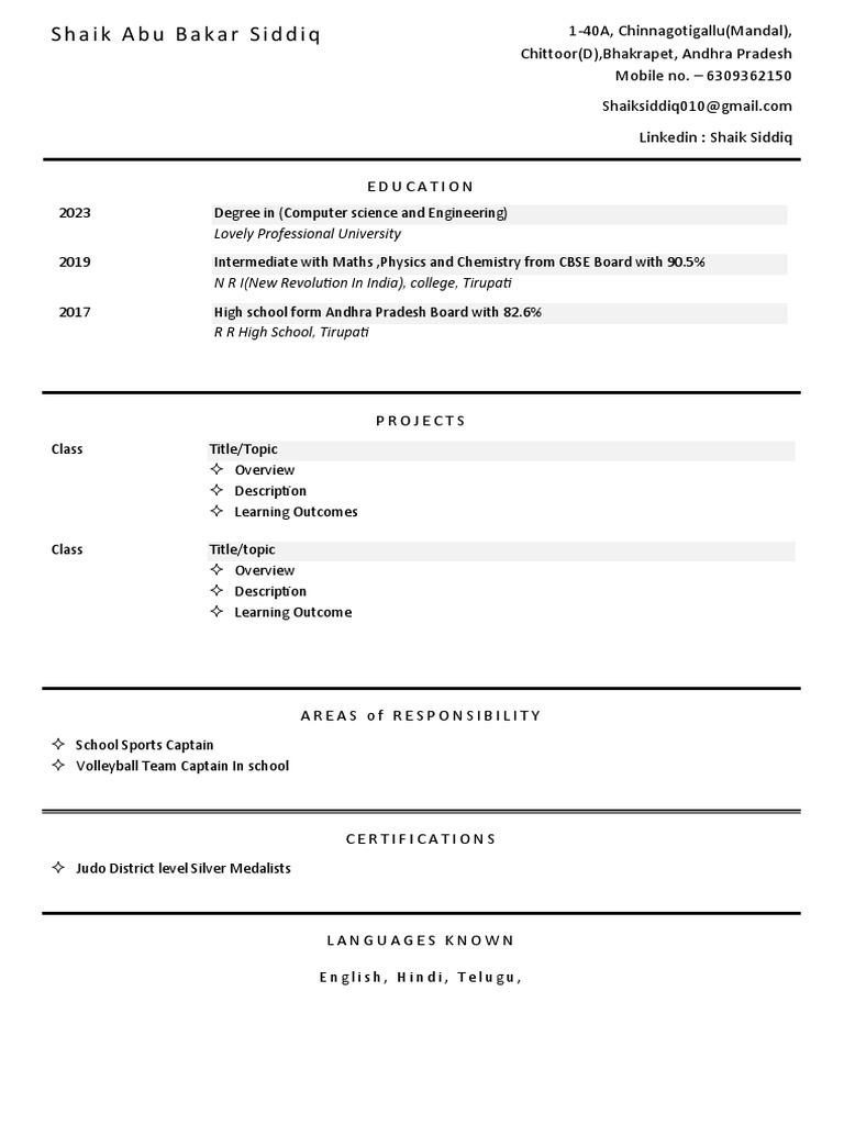 Shaik Abu Bakar Siddiq: Lovely Professional University | PDF