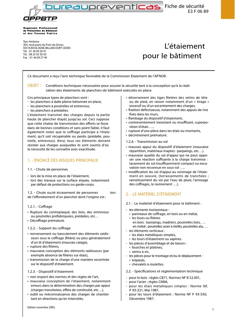 Etaiement PDF | PDF | Ingénierie civile | Ingénierie des structures