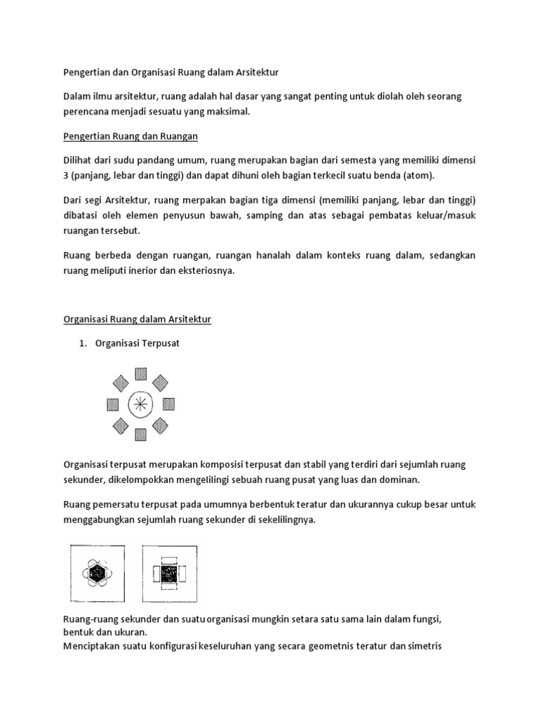 Pengertian Dan Organisasi Ruang Arsitektur | PDF