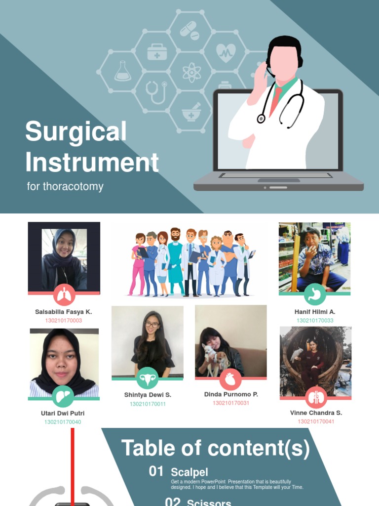 Thoracotomy Surgical Instruments Guide | PDF | Surgical Suture | Surgery