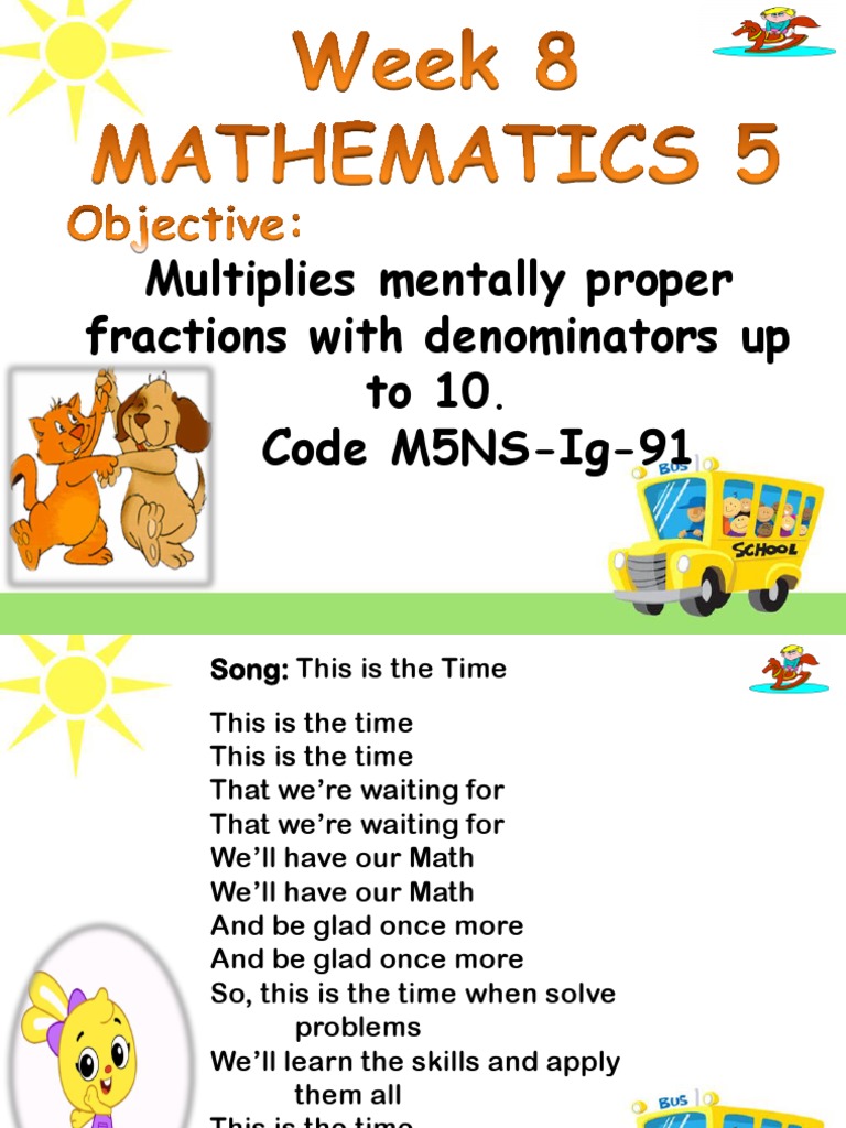 Cot in Math 5 | PDF | Fraction (Mathematics) | Foods