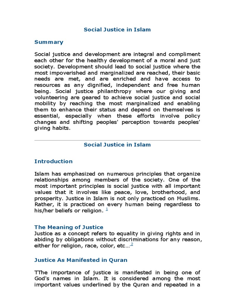 Social Justice in Islam Explained | PDF | Social Justice | Caliphate