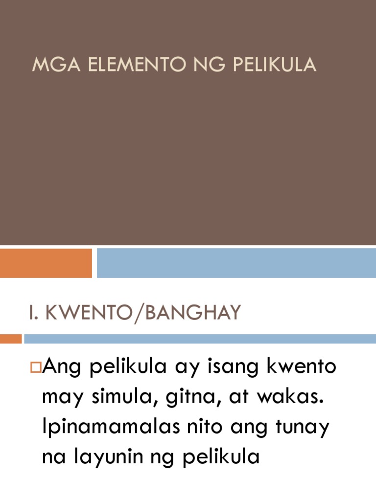 Mga Elemento NG Pelikula | PDF