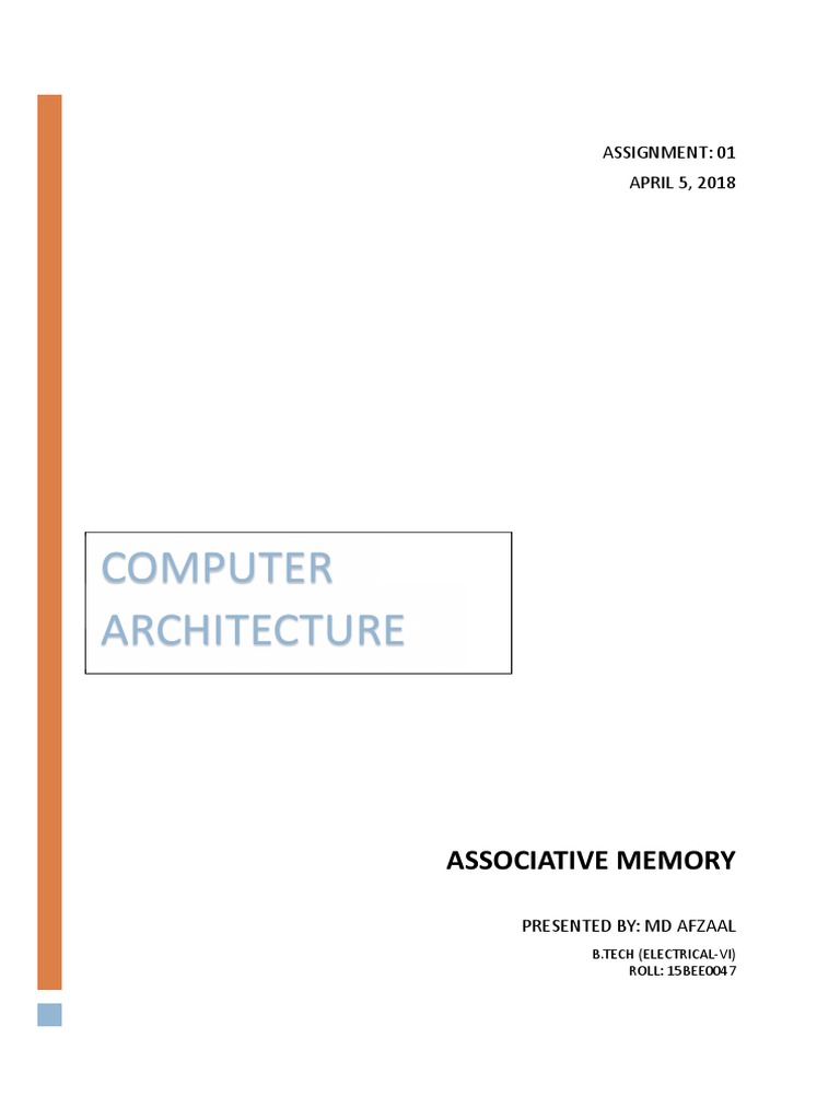 Assignment CompArch | PDF | Bit | Random Access Memory