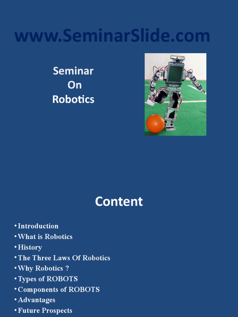 Seminar On: Robotics | PDF | Robot | Robotics