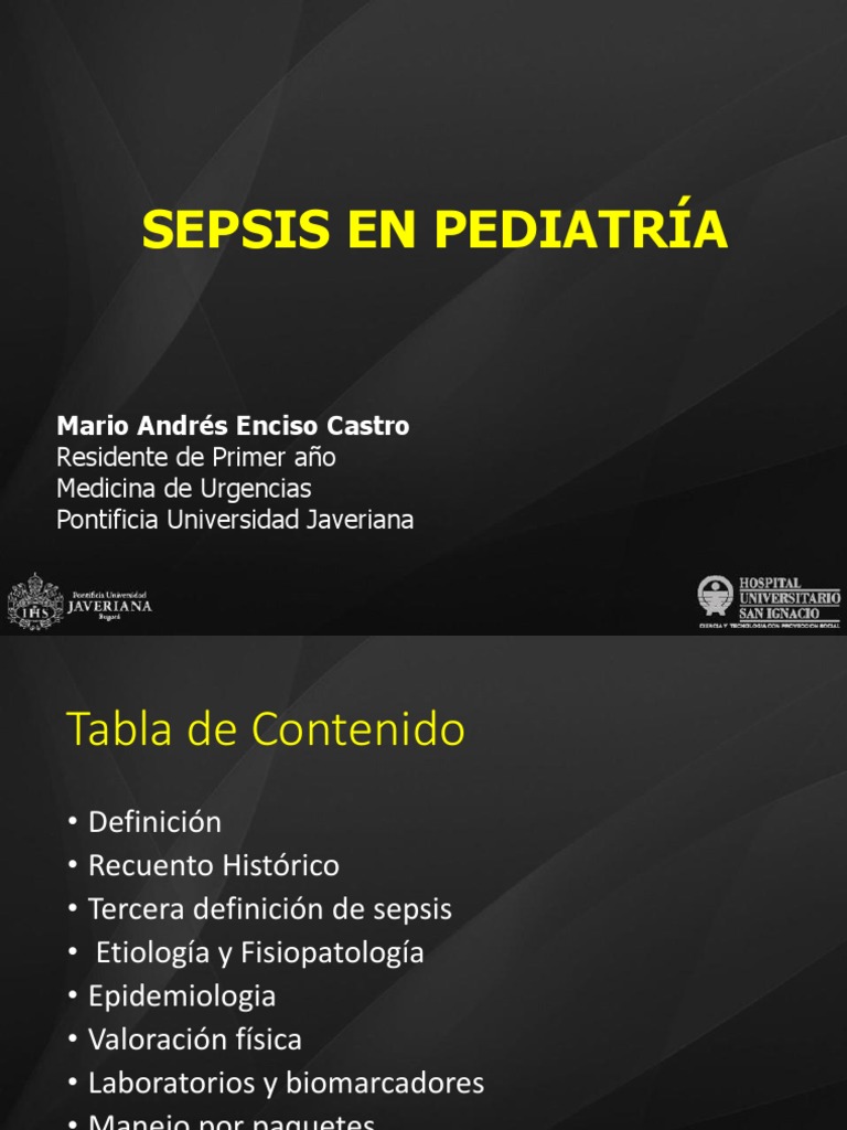 Sepsis en Pediatría: Definición y Manejo | PDF | Septicemia | Epidemiología