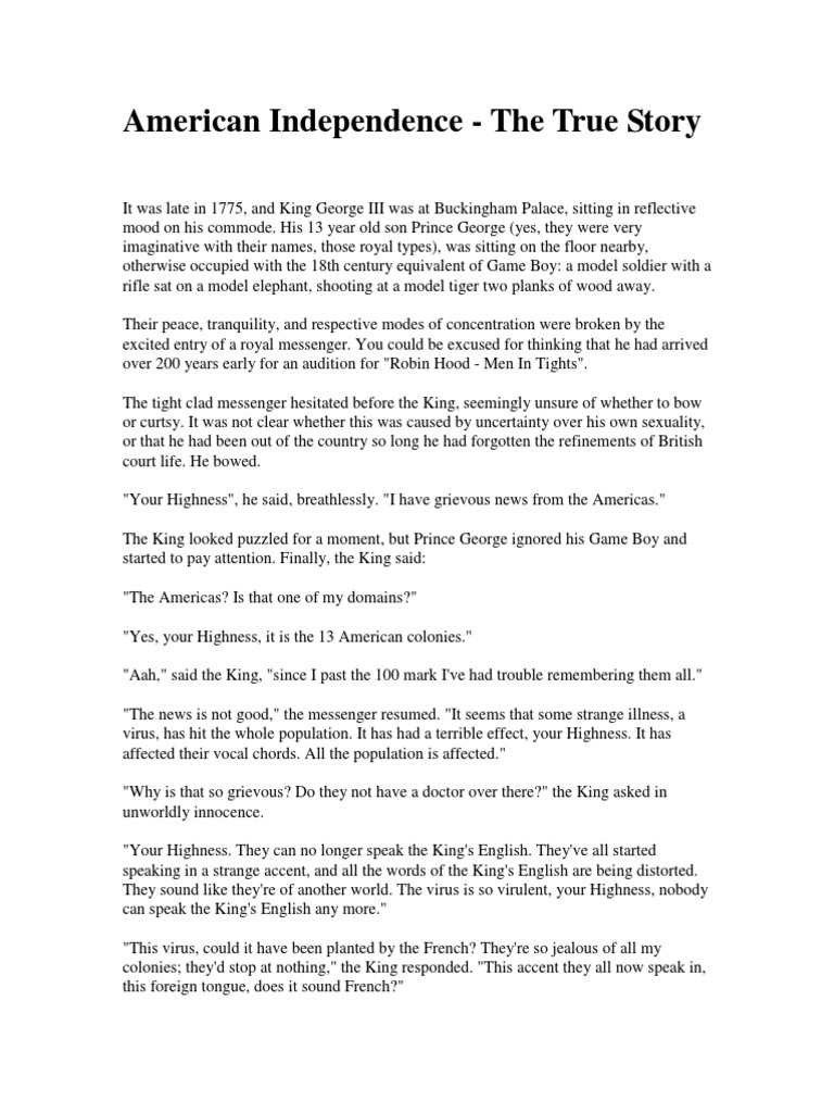 American Independence - The True Story | PDF | United States ...