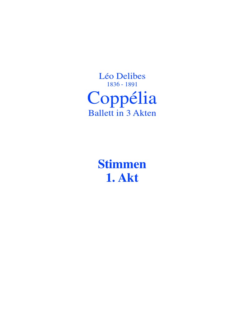 Coppelia | PDF | Tempo | Poetics