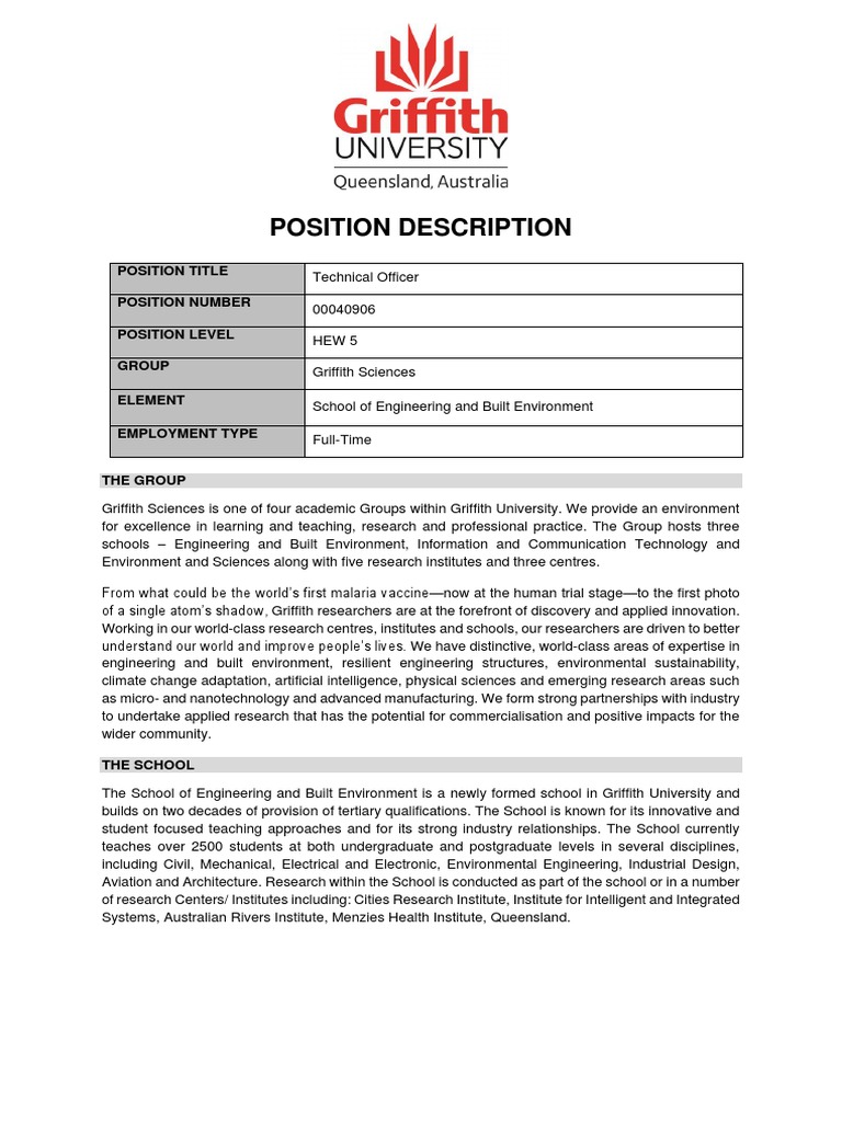 Position Description: Position Title Position Number Position Level ...