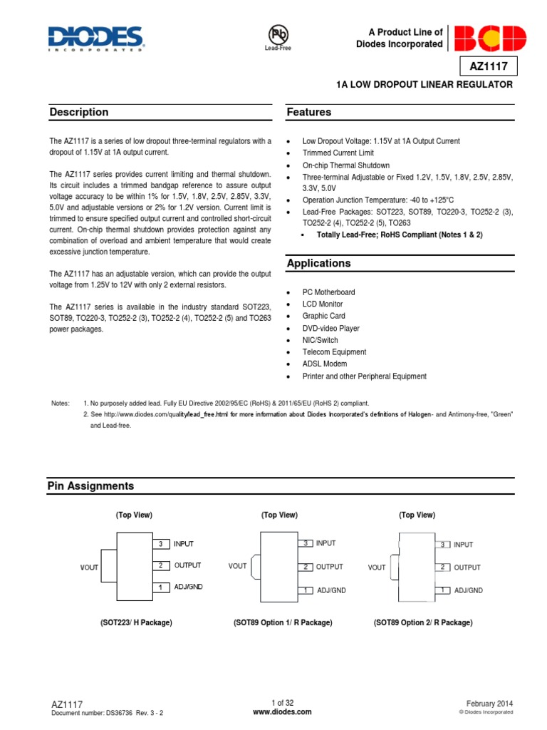 AMS1117 | PDF | Physical Quantities | Electrical Engineering