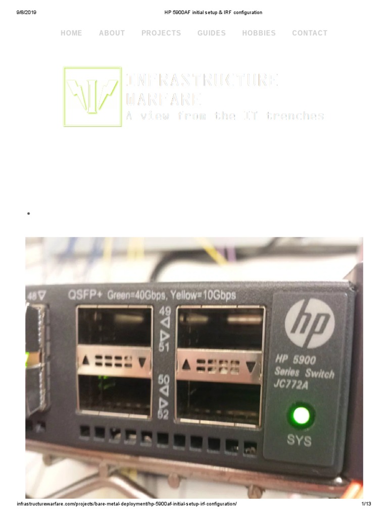 HP 5900AF Initial Setup & IRF Configuration | PDF | Secure Shell | Ip ...