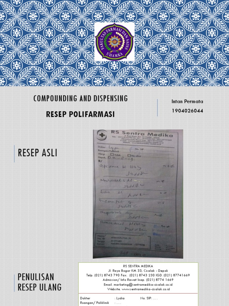 Contoh Resep Obat dan Penulisannya | PDF | Kesehatan Holistik
