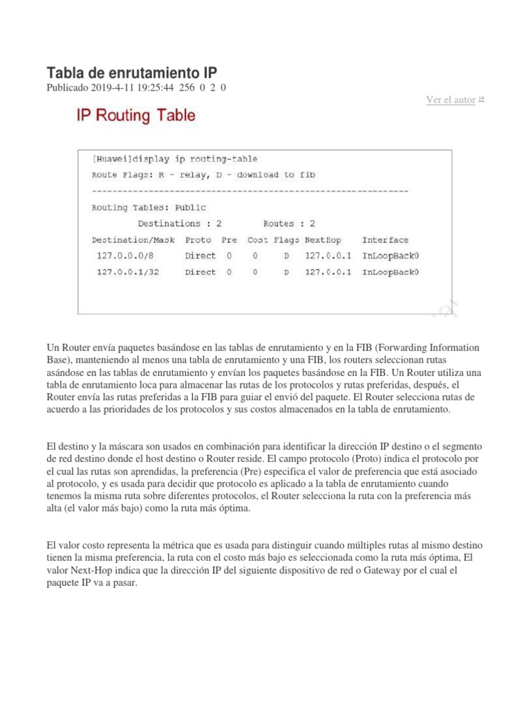 Tabla de Enrutamiento IP Backup | PDF | Enrutador (Computación) | Enrutamiento