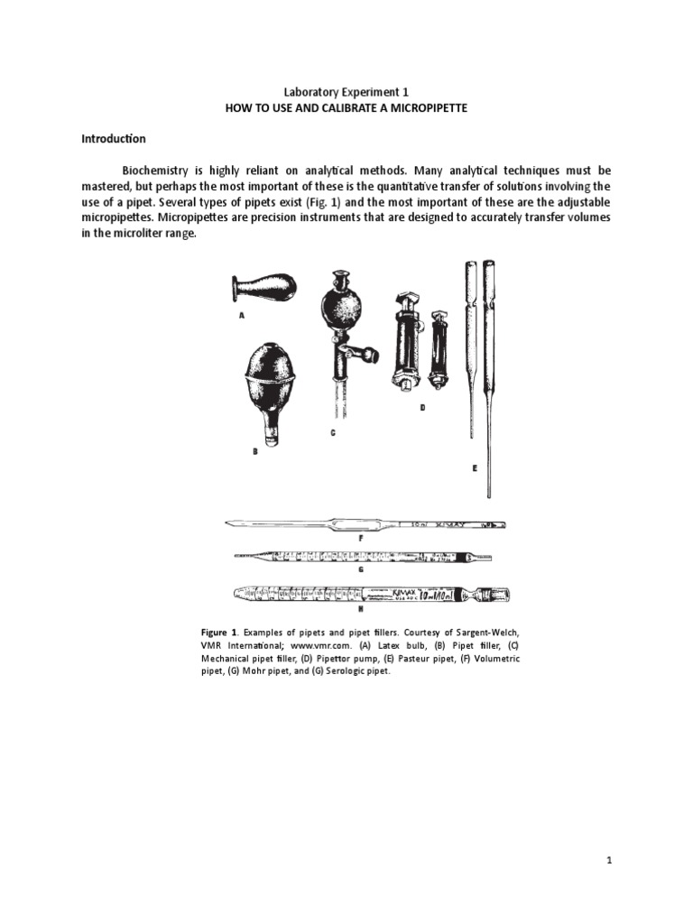 Micropipette Use and Calibration Guide | PDF | Applied And ...