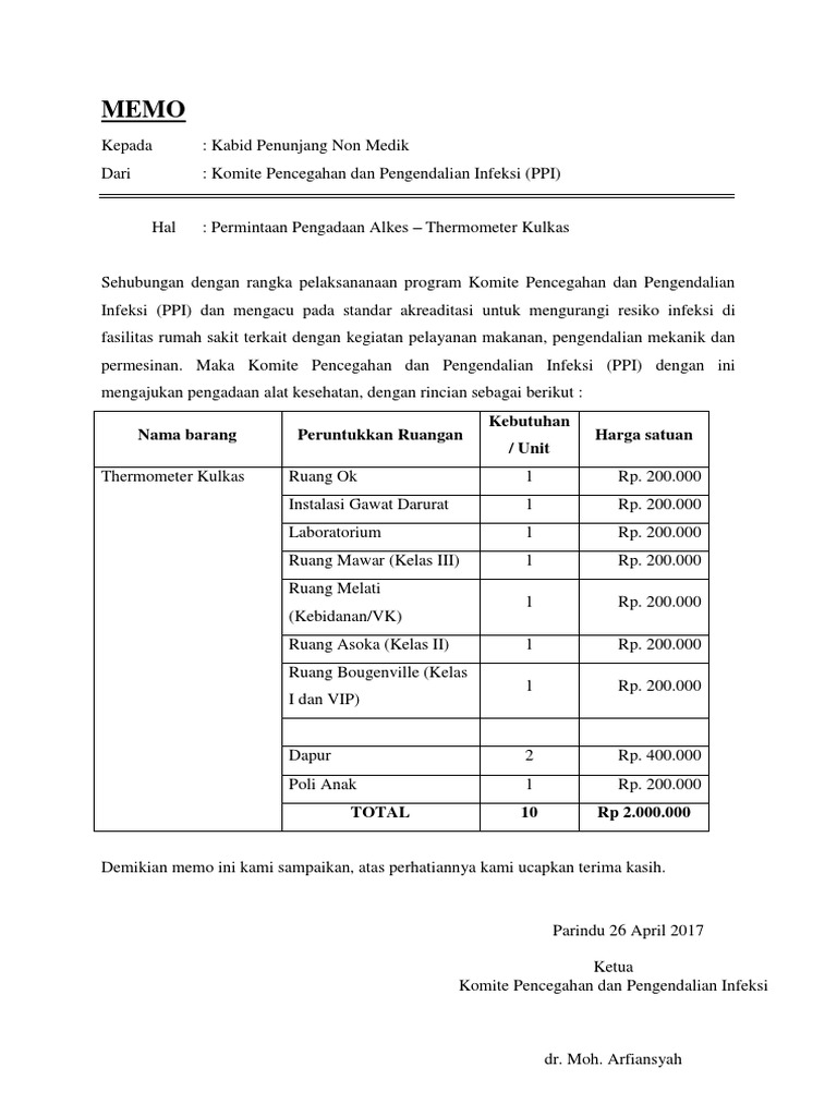 Memo Permintaan Barang | PDF