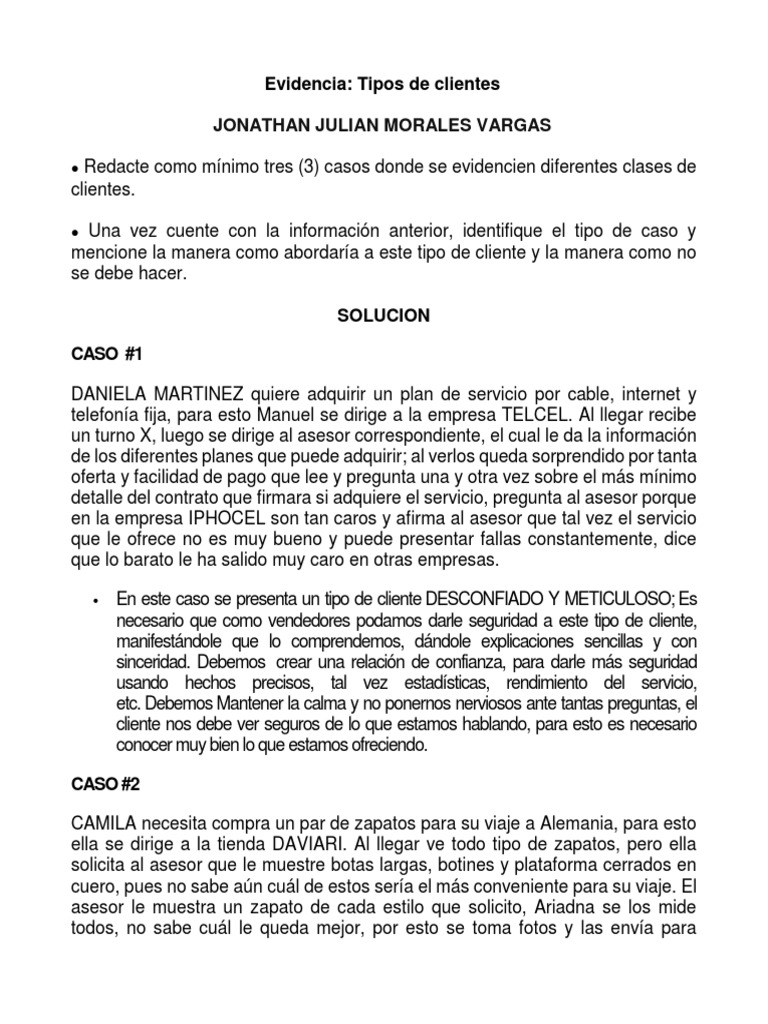 Tipos de Clientes-Jonathan M | PDF | Cliente