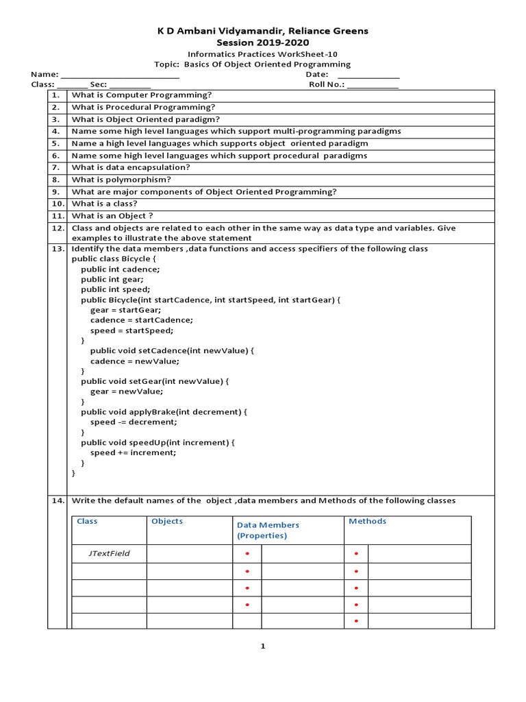 K D Ambani Vidyamandir, Reliance Greens Session 2019-2020: Class ...