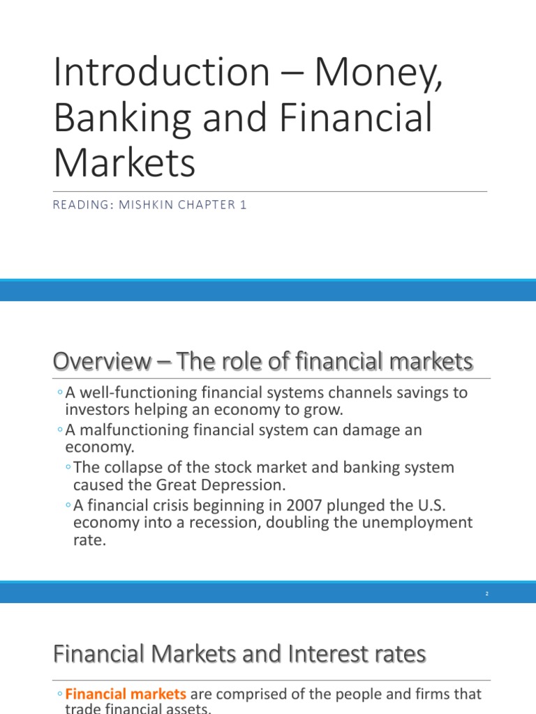 Student Lecture Notes Chapter 1 - Introduction - Money, Banking and ...