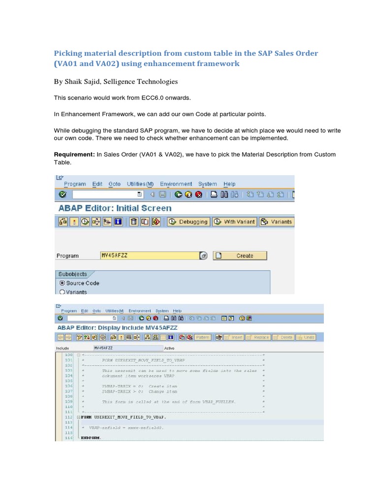 SAP ENhancements | Download Free PDF | Computer Programming | Computing